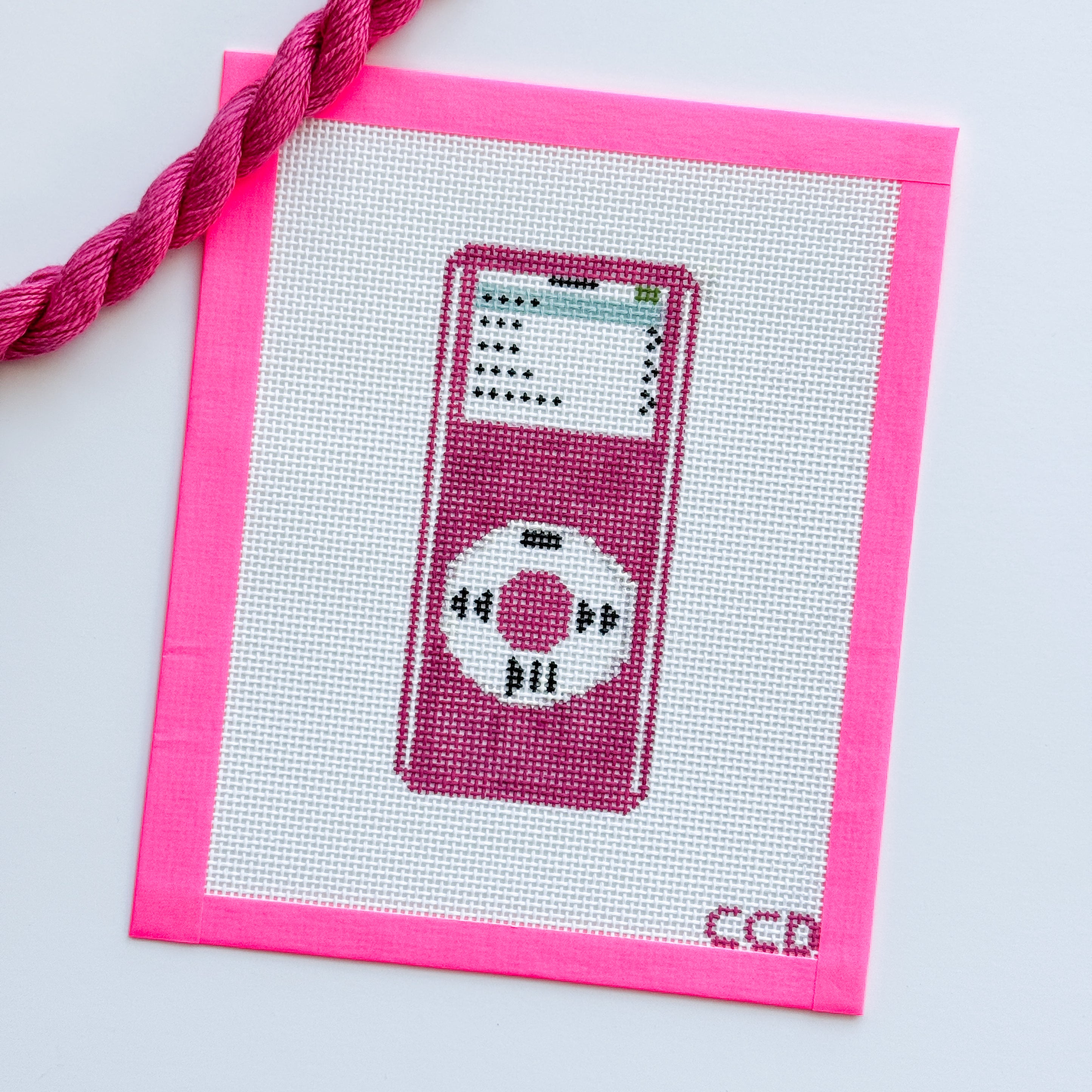 Y2K mp3 Player Needlepoint Canvas 13 Mesh, 5”x2.5” Design Hand Painted – Cotswold Co Designs